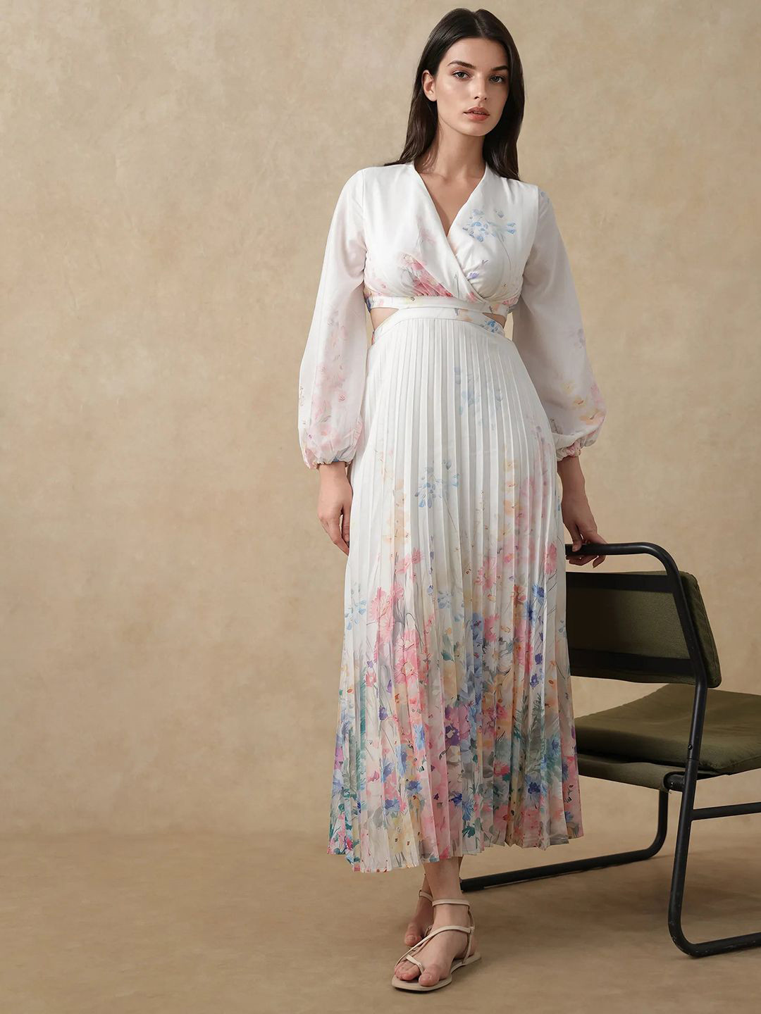 Buy RAREISM Women Floral Print Fit & Flare Midi Dress - Dresses for ...