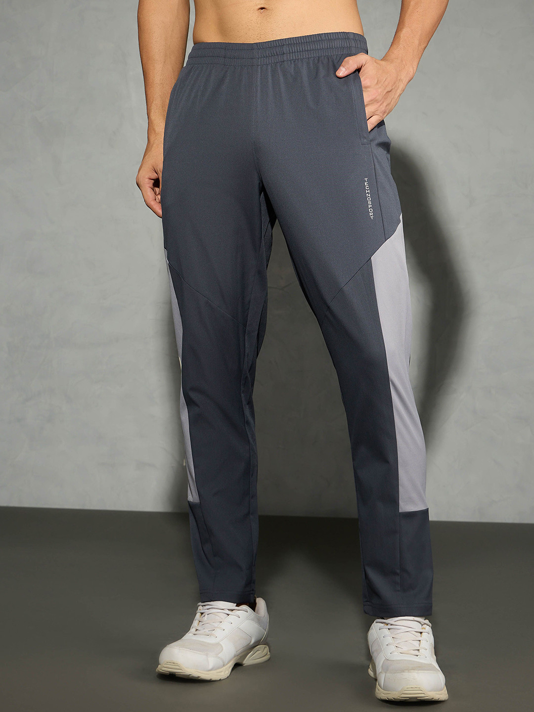 Buy Technosport Men Color Blocked Slim Fit Sports Track Pants With TS ...