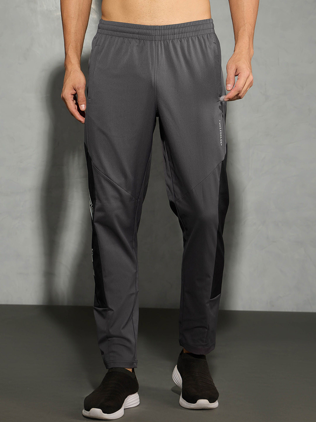 Buy Technosport Men Color Blocked Slim Fit Sports Trackpants With TS ...