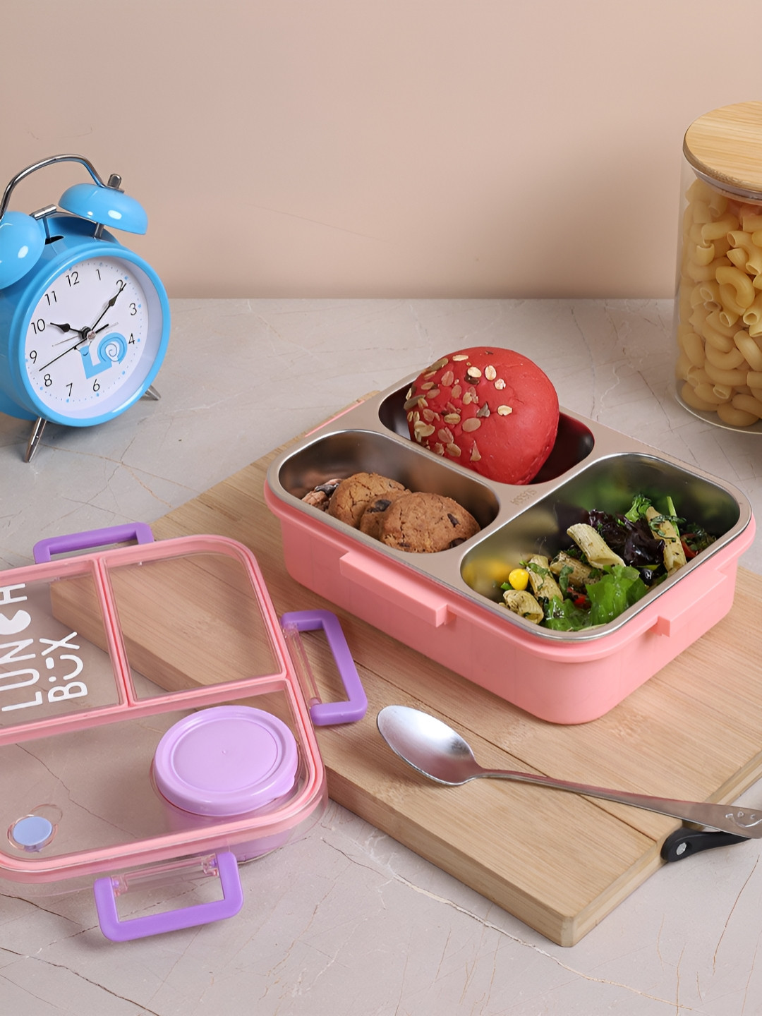 Buy HOME 360 Pink 2025 Stainless Steel Easy To Clean Lunch Box - Lunch ...