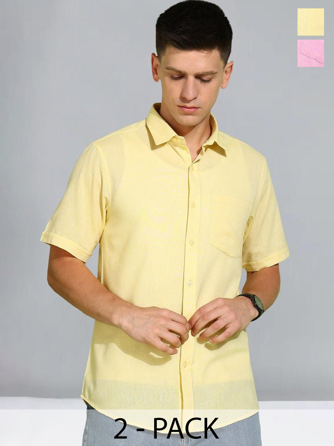 Buy Moda Rapido Men Pack Of 2 Classic Opaque Casual Shirt - Shirts for ...