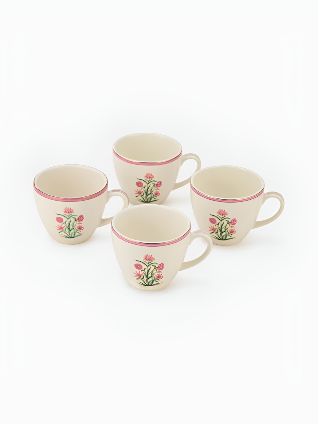 Buy Fabindia White 2025 Printed Tea Set Of - Tea Set for Unisex ...