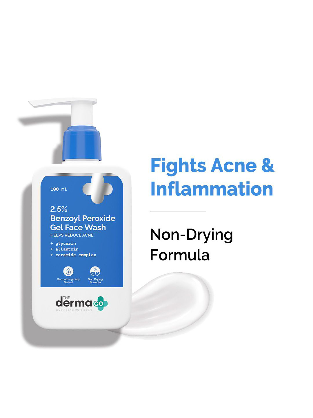 Buy The Derma Co. 2.5% Benzoyl Peroxide Gel Face Wash 100 Ml - Face ...