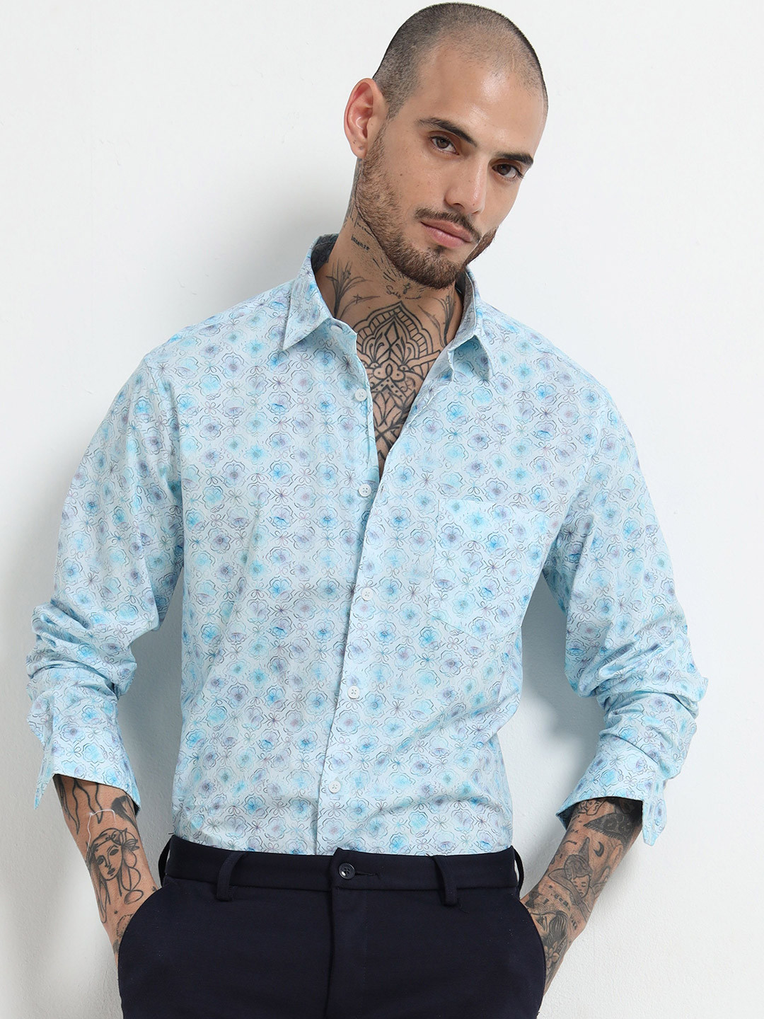 Buy MARTIN SMITH Men Comfort Printed Cotton Casual Shirt - Shirts for ...
