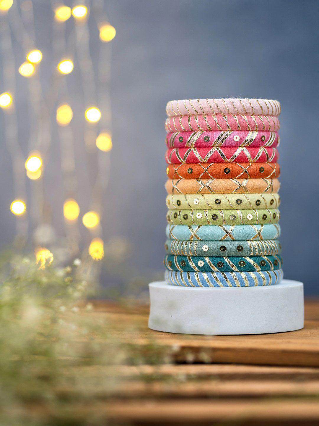 Buy Taasha Craft Set Of 12 Cotton Threads Handcrafted Bangle - Bangle for Women 33860550 | Myntra