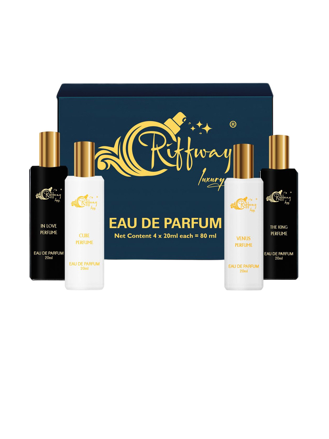 Buy Riffway Set Of 4 Confess, Cube, The King & Venus Long Lasting Eau ...