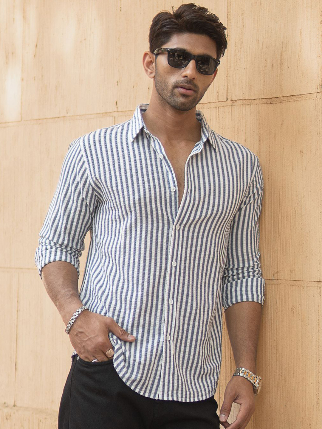 Buy Powerlook Men Opaque Striped Casual Shirt - Shirts for Men 33467392 ...