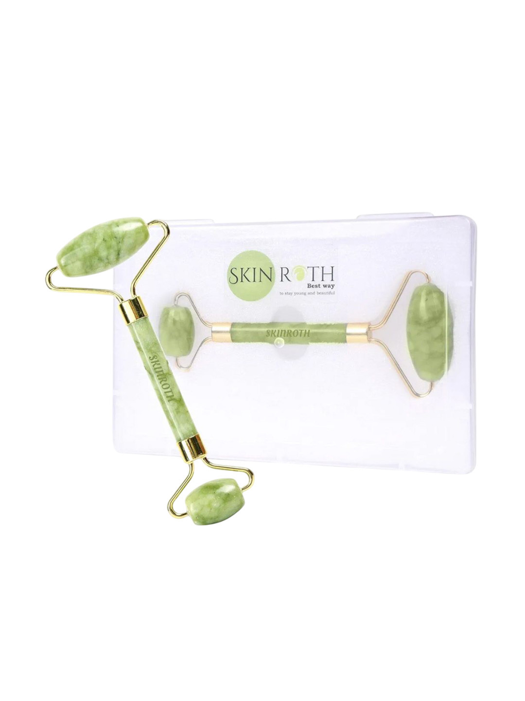 Buy SKINROTH Grade A+ Luxury Jade Dual Ended Roller - Face Derma Roller ...