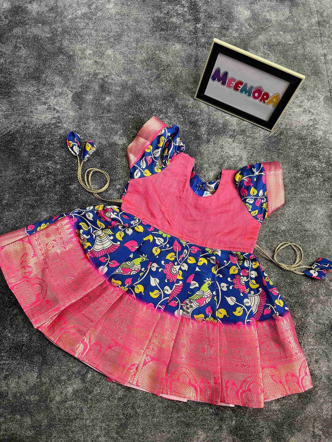 Buy Meemora Floral Puff Sleeve Fit & Flare Dress - Dresses for Girls ...