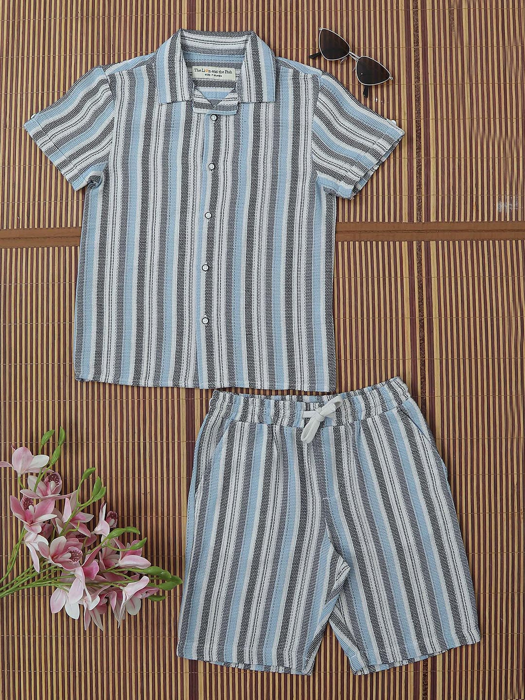 Buy The Lion And The Fish Boys Textured Shirt & Short Co Ord Set Tufts ...