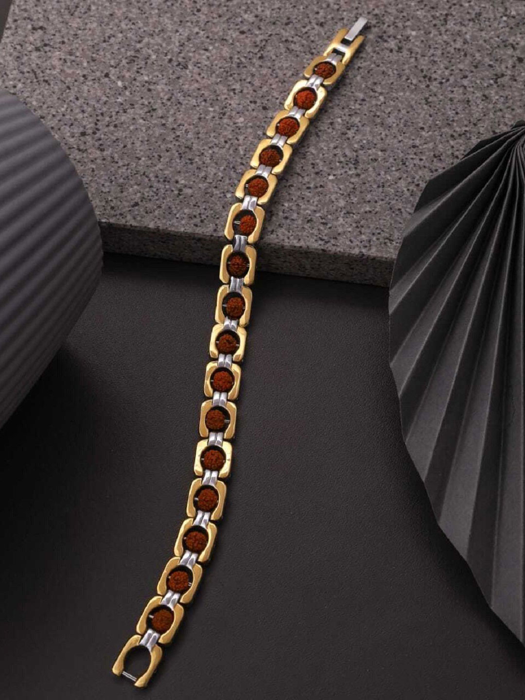 Buy LAKSH Men Stainless Steel Gold Plated Armlet Bracelet - Bracelet ...