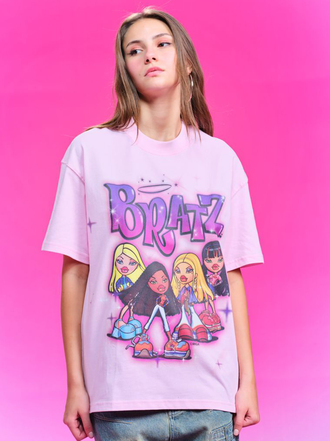 Buy Pink Graphic Printed Cotton Regular Fit T Shirt - Tshirts for Women ...