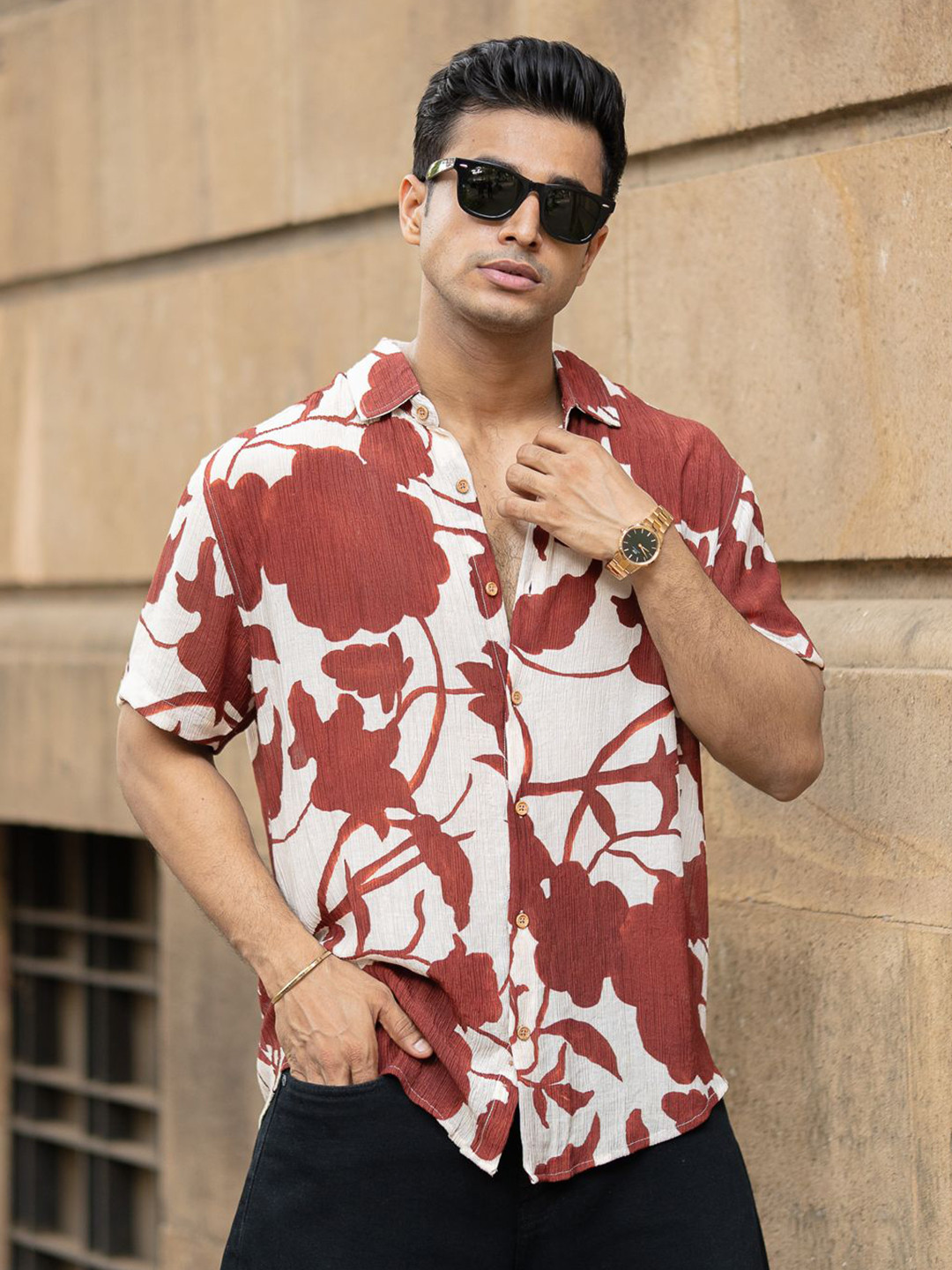 Buy Powerlook Men Floral Opaque Printed Casual Shirt - Shirts for Men ...