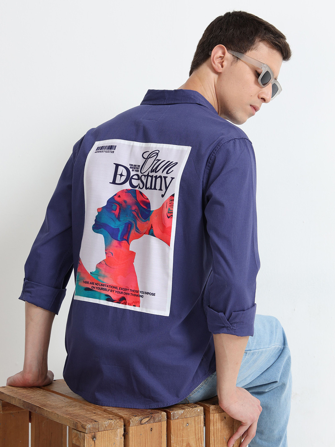 Buy StitchX Men's Printed Back Full Sleeve Destiny Shirt - Shirts for ...