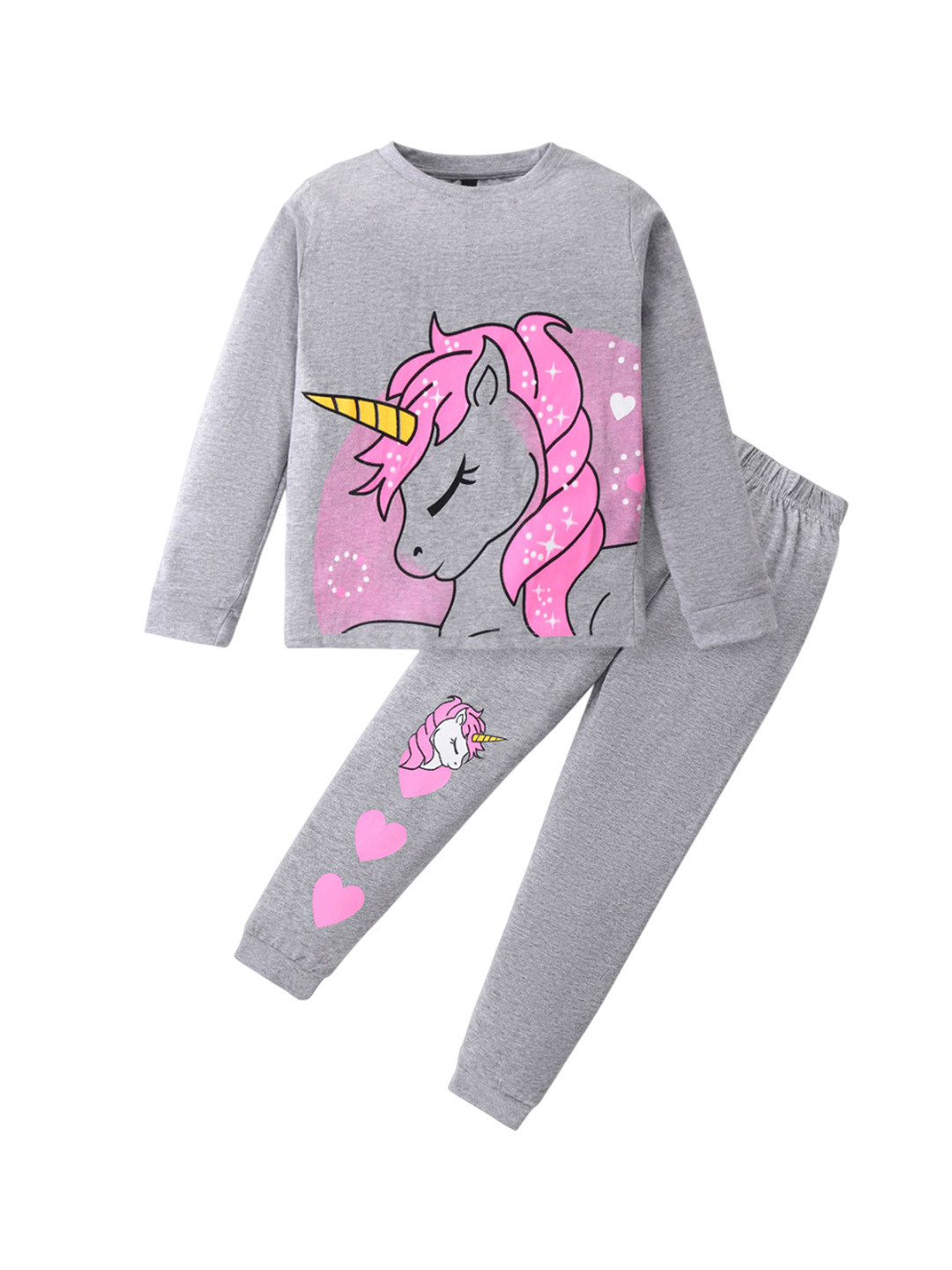 Buy UNICORNS Kids Unicorn Printed Cotton Full Sleeves Clothing Set ...