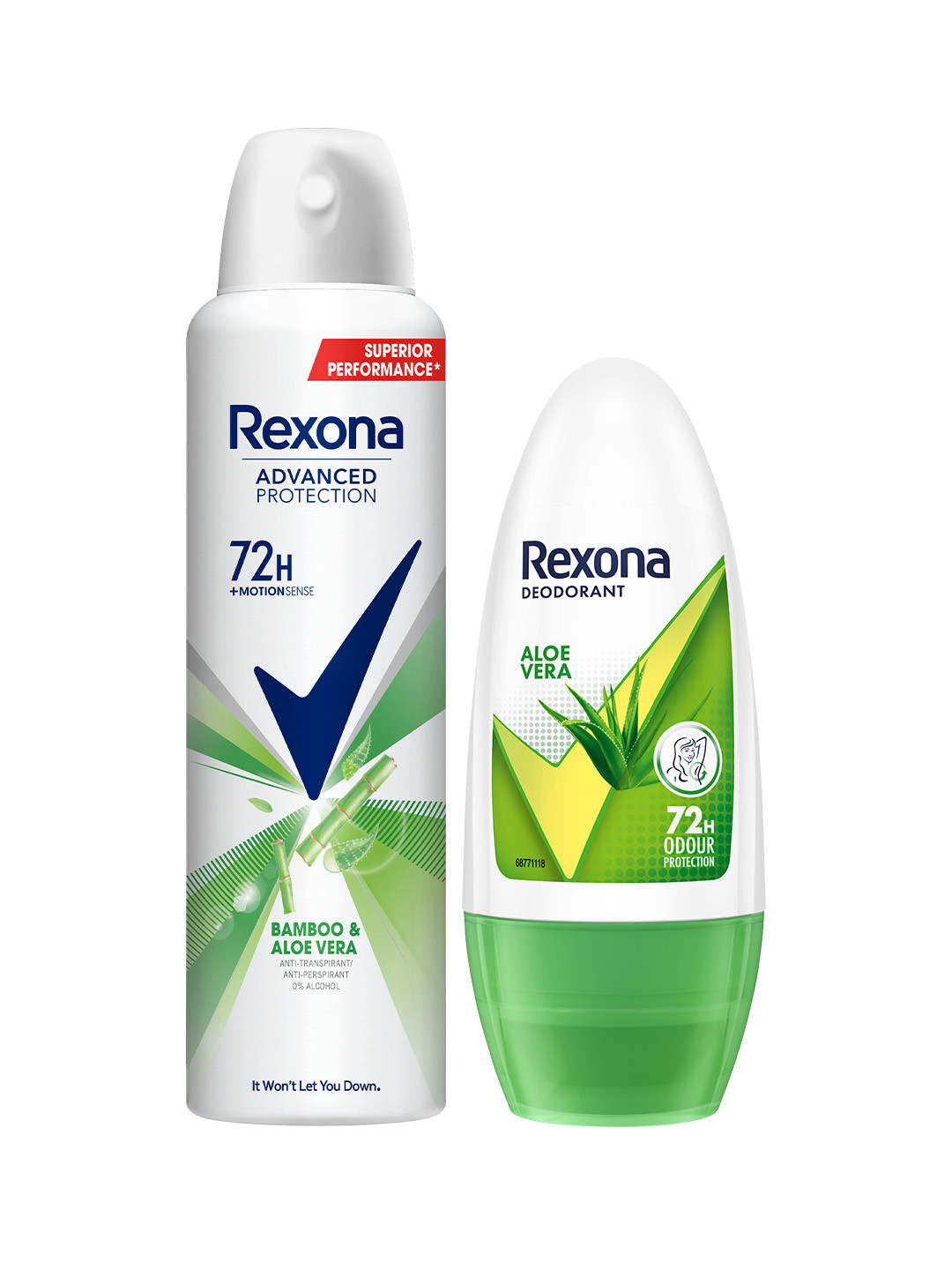 Buy Rexona Set Of Aloe Vera Antiperspirant Deodorant & Underarm Roll On ...