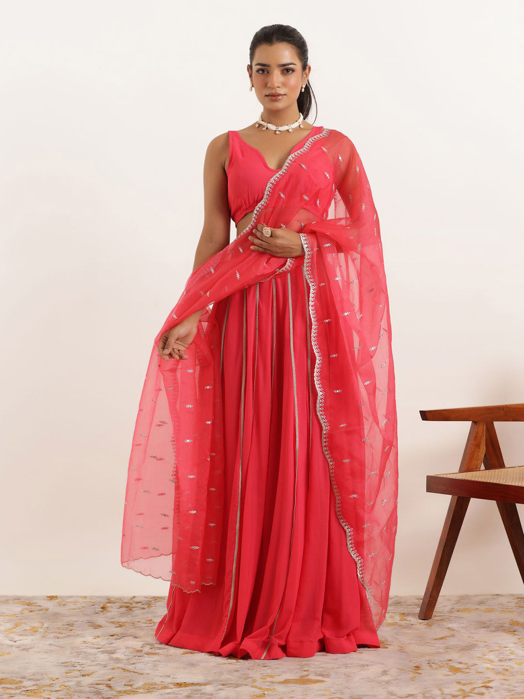 Buy DEASHA INDIA Printed Ready To Wear Lehenga With Blouse And Dupatta ...