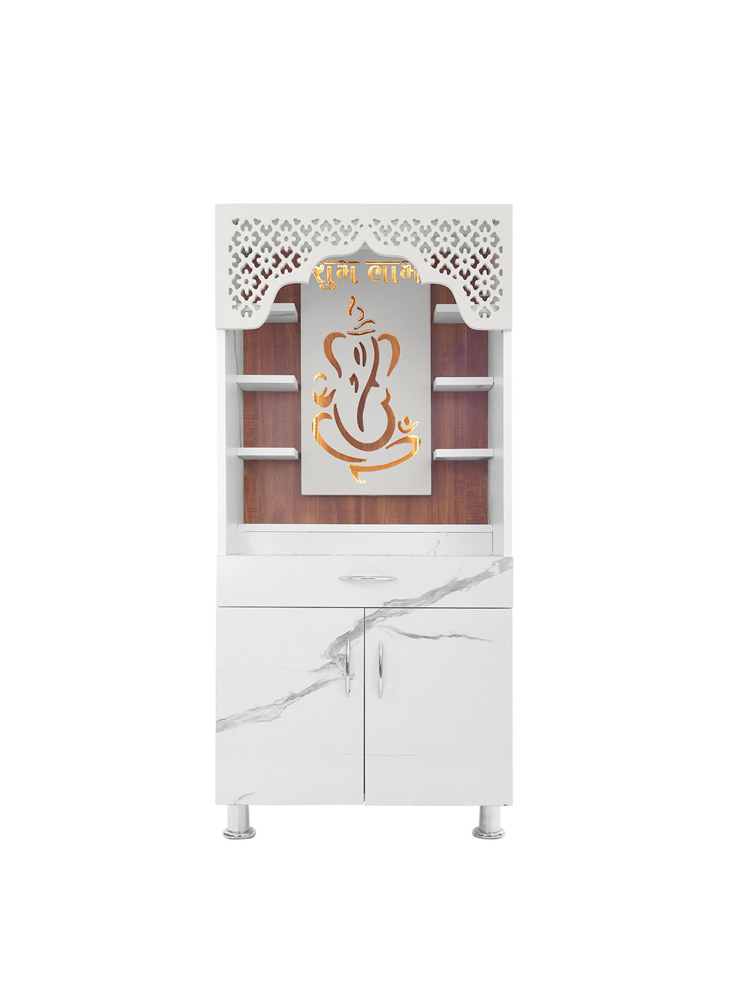 Buy Old Wolf Furniture White Engineered Wood LED Light Home Temple ...