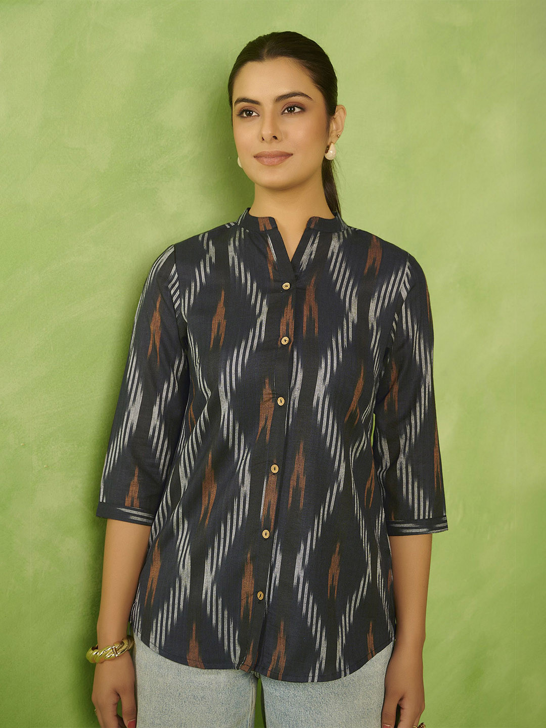 Buy Anouk Women Woven Design Pure Cotton Panelled Kurti - Kurtis for ...