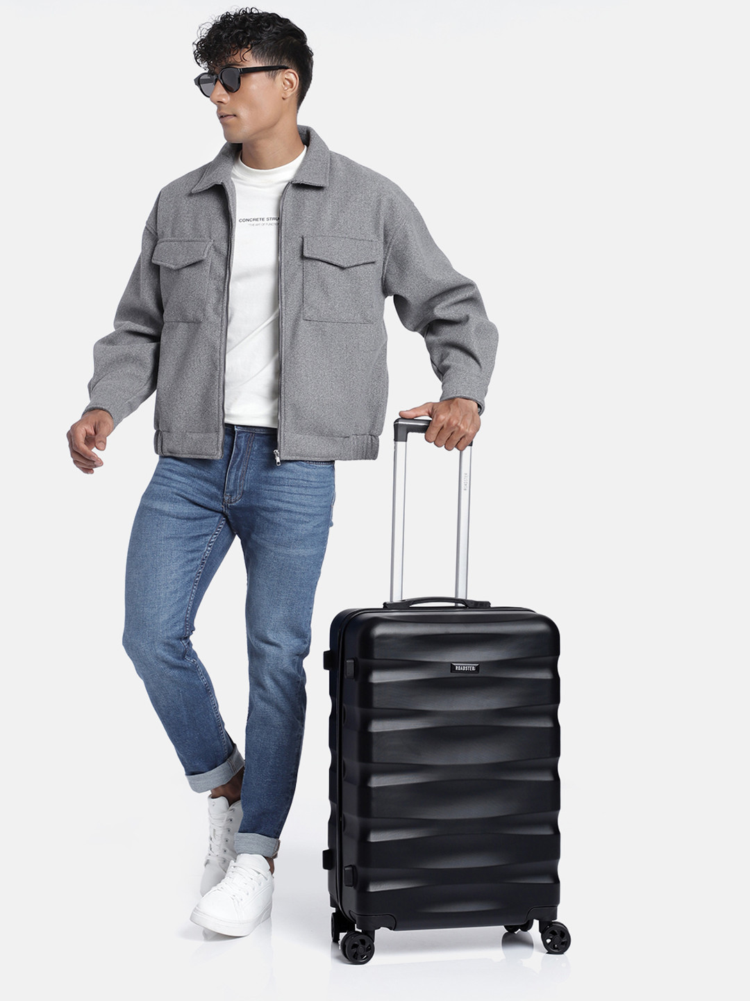 Buy Roadster Unisex Hard Shell Medium Trolley Suitcase 55.7L - Trolley ...