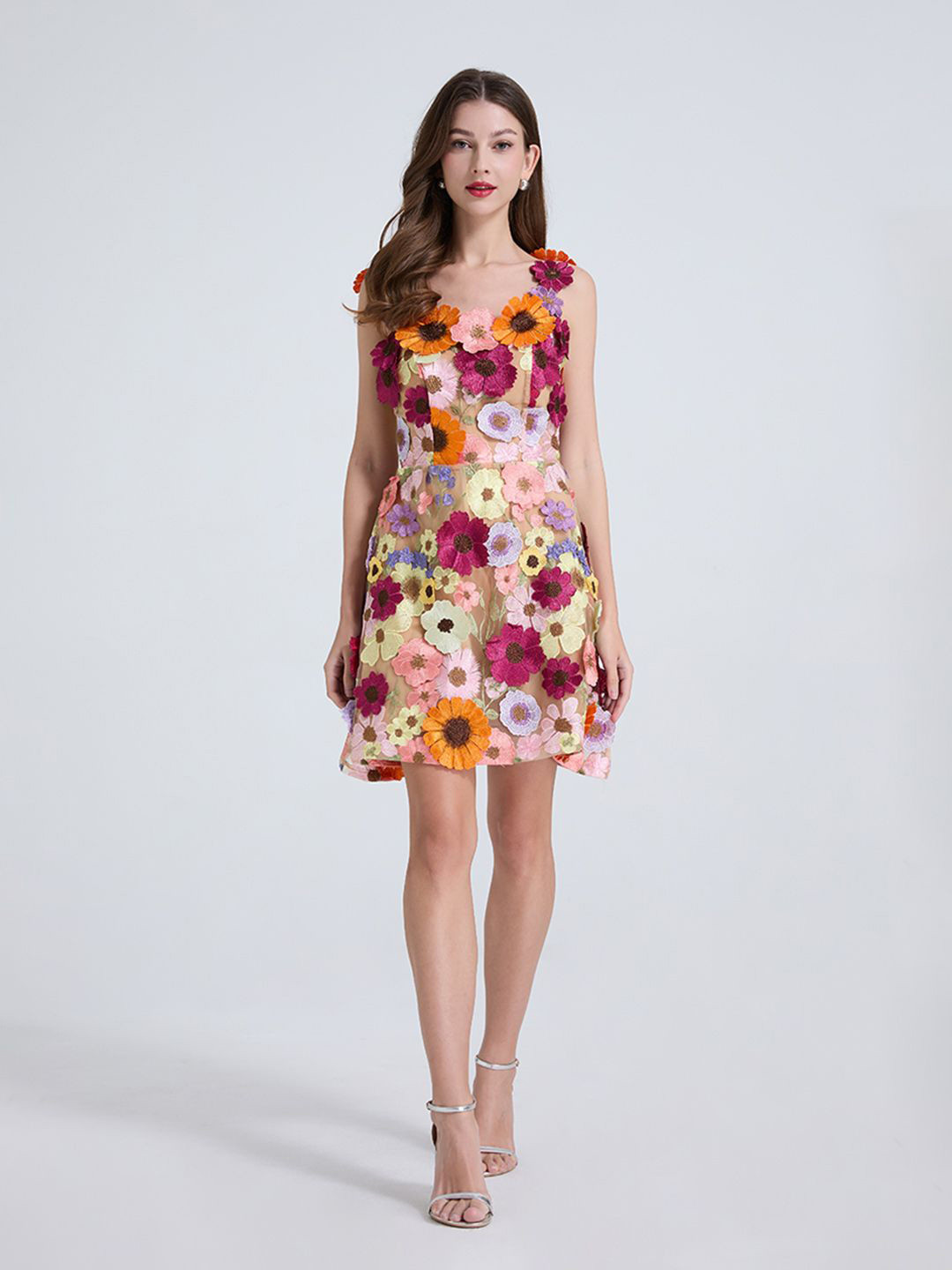 Buy JC Collection Women Floral Applique Above Knee Fit & Flare Dress - Dresses for Women ...