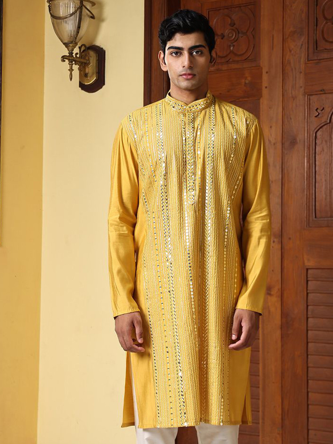 Buy PATR Men Embroidered Mirror Work Kurta - Kurtas for Men 33543544 ...