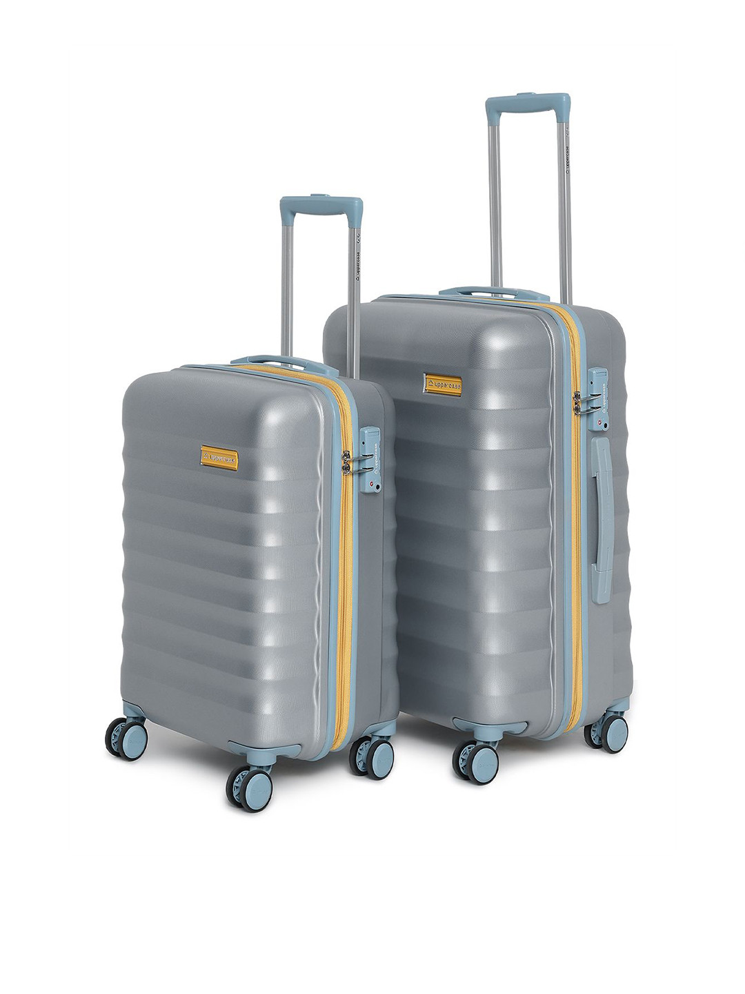 Buy Uppercase Striker Hard Luggage Trolley Bag Set Of 2 S+M Silver ...