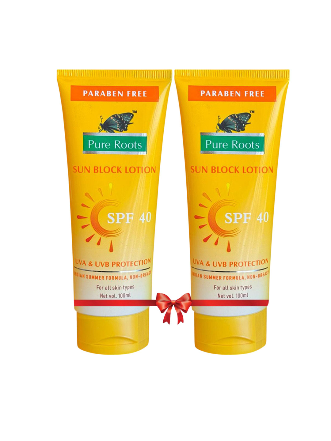 Buy Pure Roots Set Of 2 Sun Block Lotion With SPF 40 100 Ml Each - Face ...