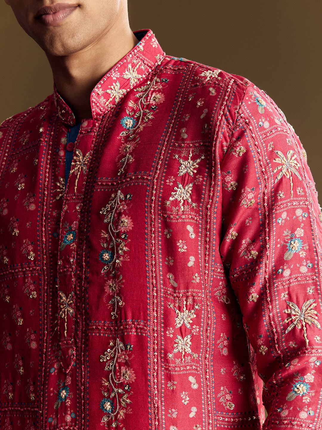 Buy KALKI Fashion Men Ethnic Motifs Printed Regular Kurta With Trousers ...