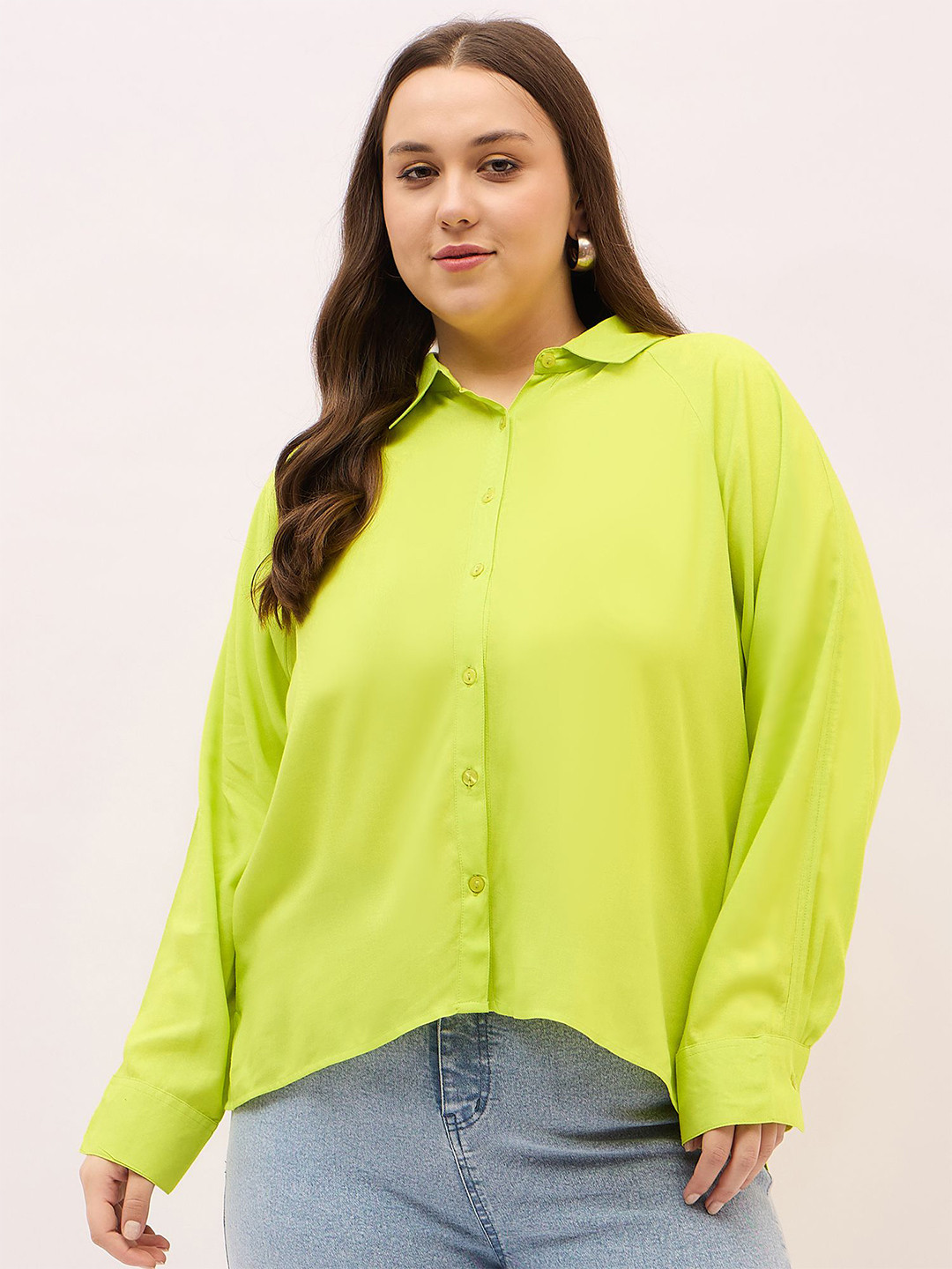 Buy DressBerry Curve Women Classic Relaxed Fit Solid Plus Size Casual ...