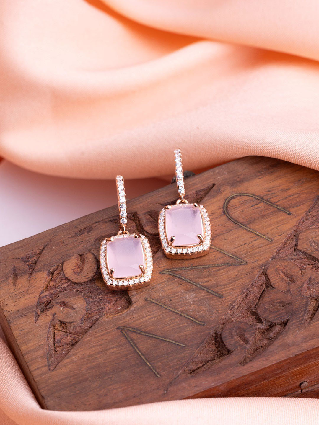 Buy LIORA 925 Sterling Silver Rose Gold Plated Cubic Zirconia Stones ...