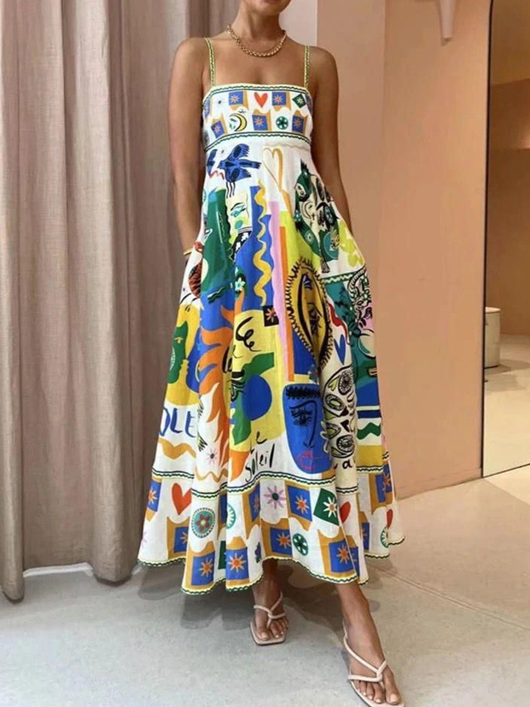 Buy Alamode By Akanksha Women Multi Artemis Printed Dress - Dresses for ...