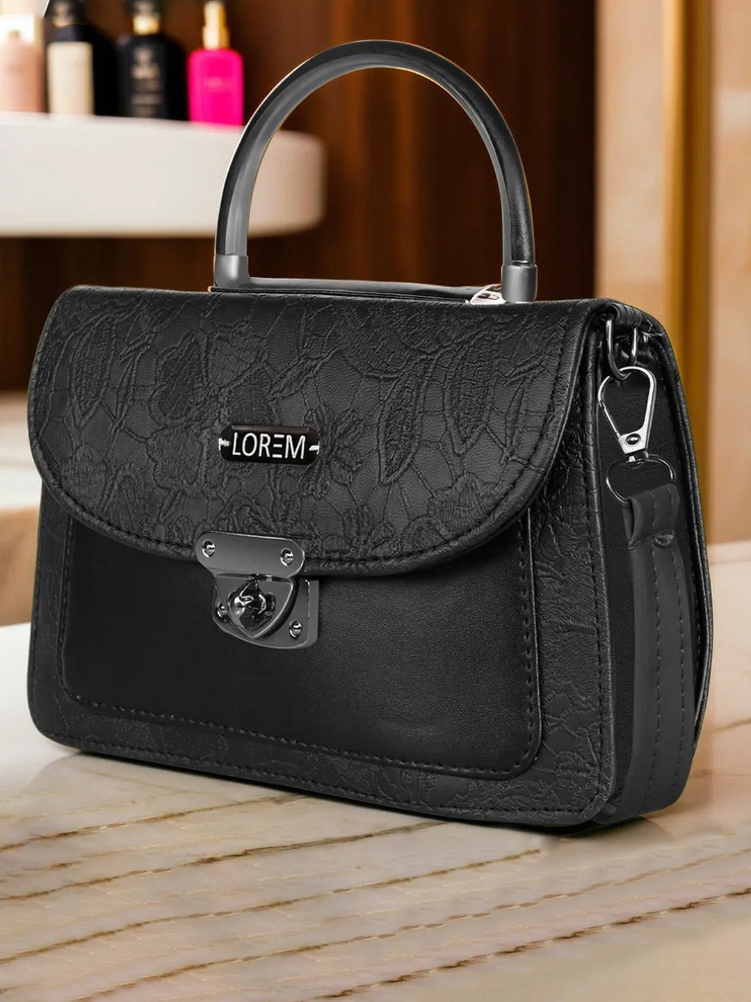 Buy LOREM Women Floral Printed Structured Leather Satchel Bag - Handbags for Women 32587538 | Myntra