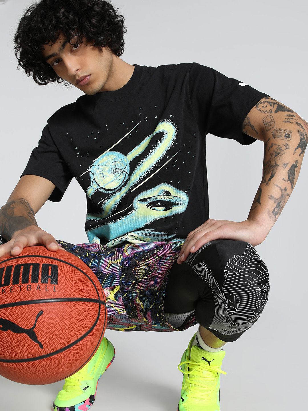 Buy Puma Melo Alien Skins Men Printed Pure Cotton Oversized Fit ...