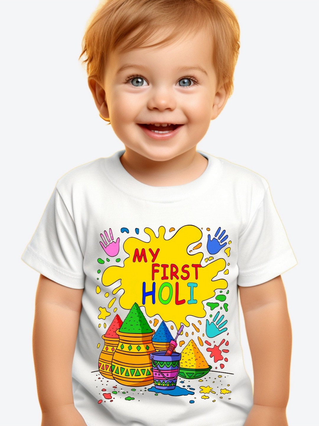 Buy Itsmycostume Unisex Kids My First Holi Tshirts - Tshirts for Unisex Kids 32730119 | Myntra