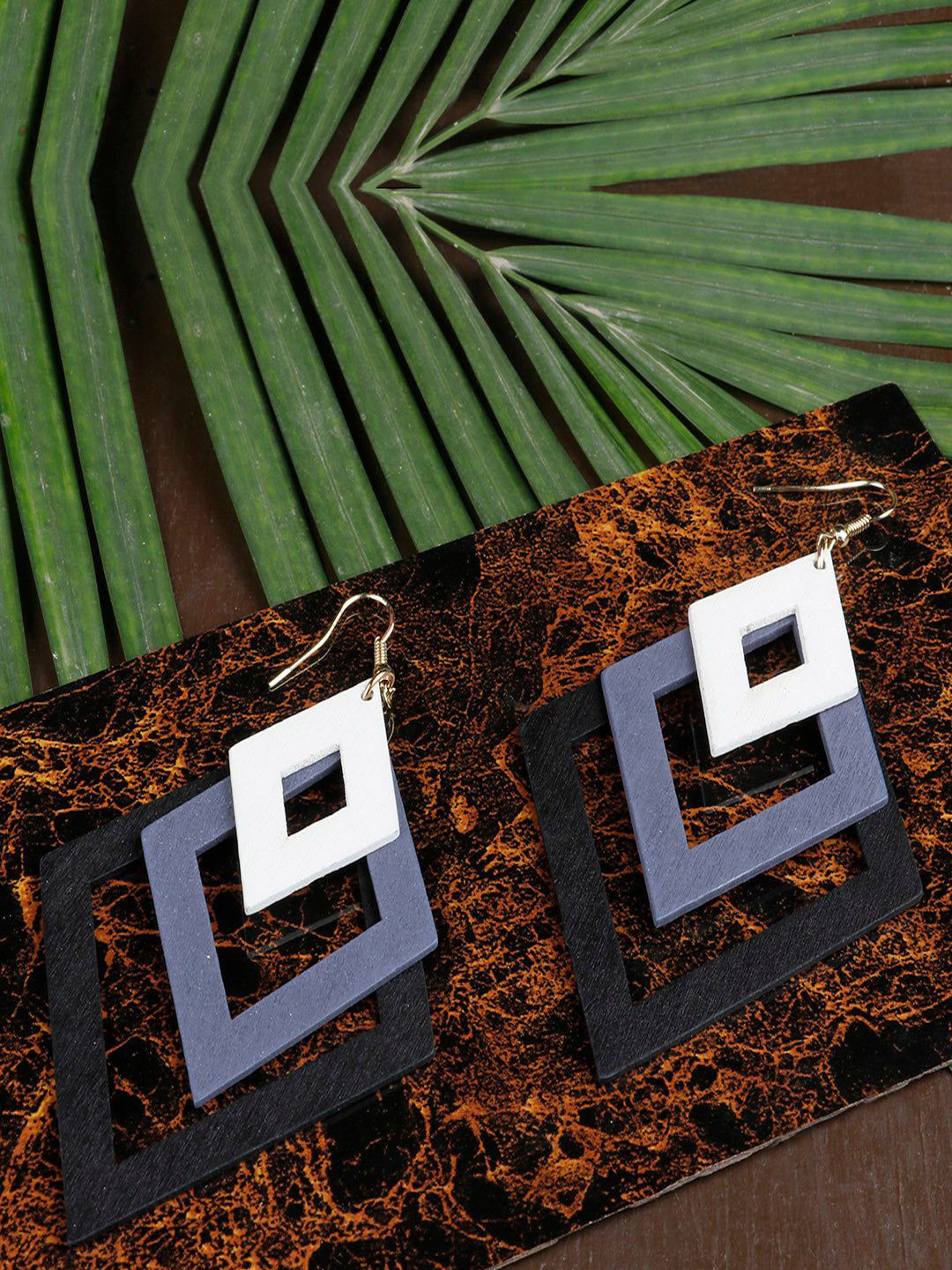 Buy Priyaasi Wooden Square Shaped Studs - Earrings for Women 32730217 ...