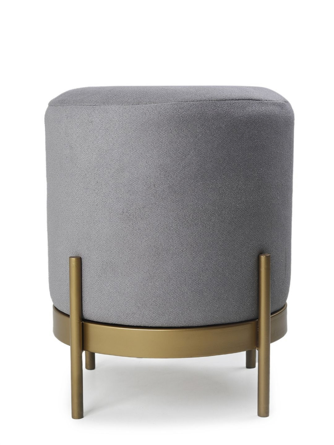 Buy Blck Homes Austin Pouffe Grey Velvet & Metal Cylindrical Without Storage Ottoman - Ottomans ...