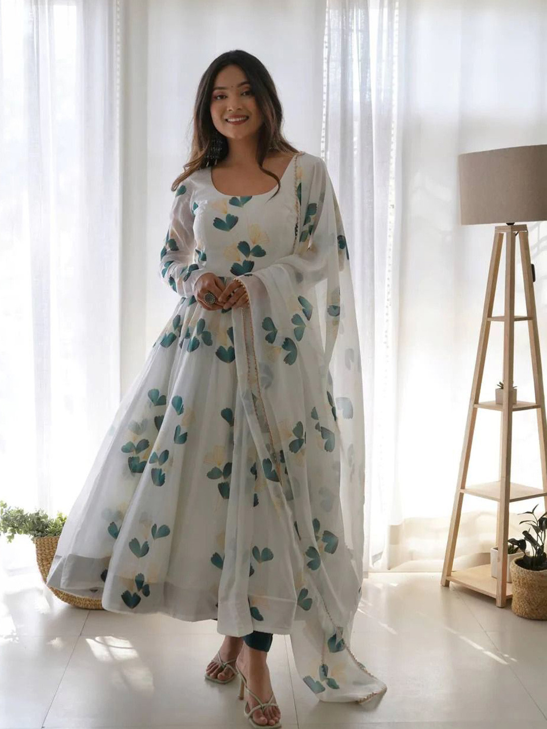 Buy HELWIN DESIGNER Floral Print Georgette Maxi Dress - Dresses for ...