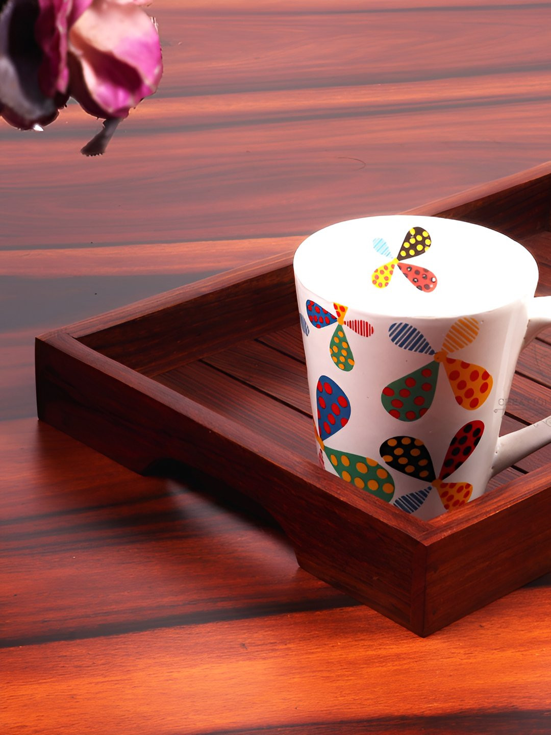 Buy Creation India Craft Brown Wooden Serving Tray - Serving Tray for ...