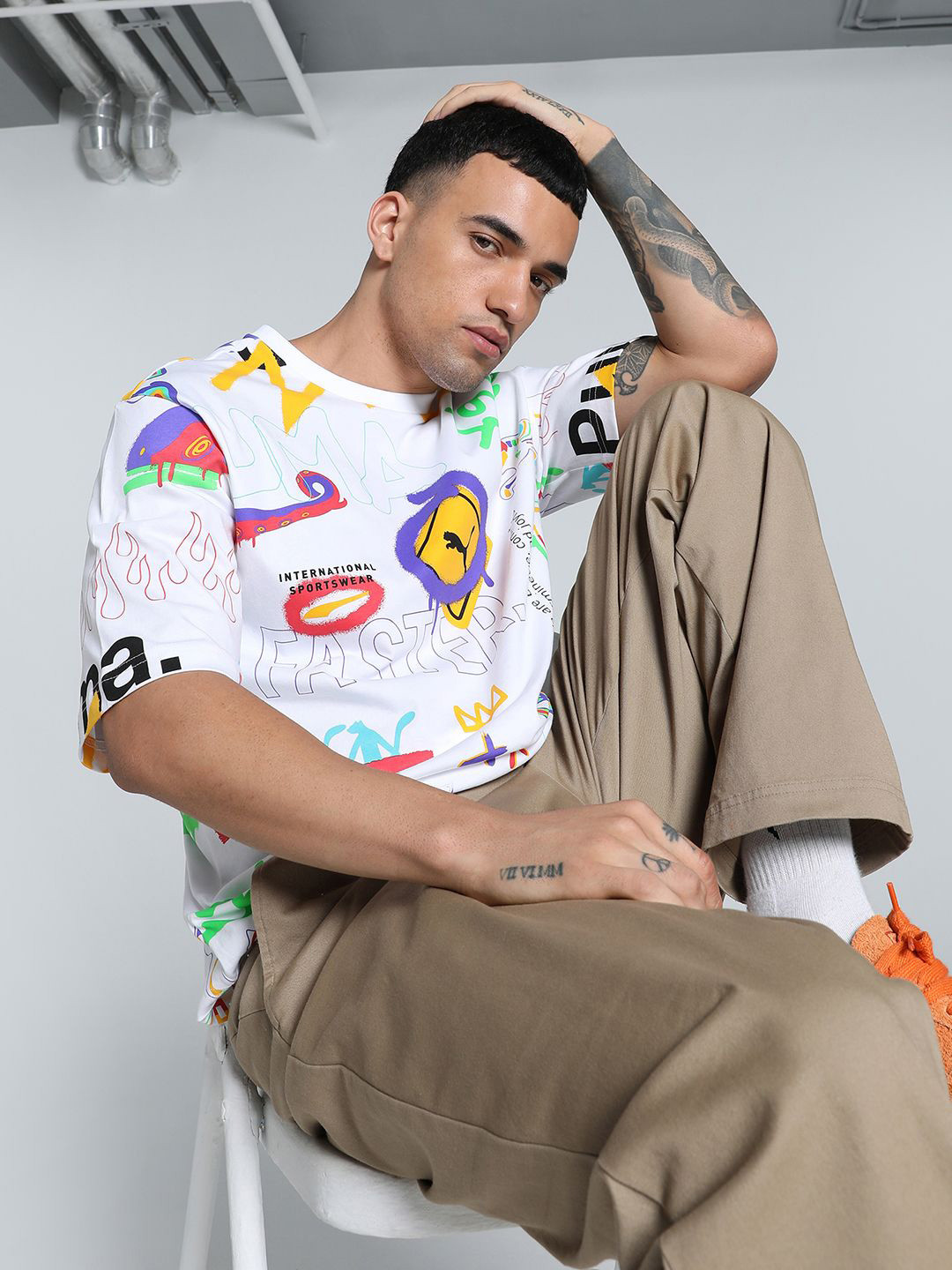 Buy Puma CLASSICS DRIP Men's Printed Boxy Fit Tee - Tshirts for Men ...