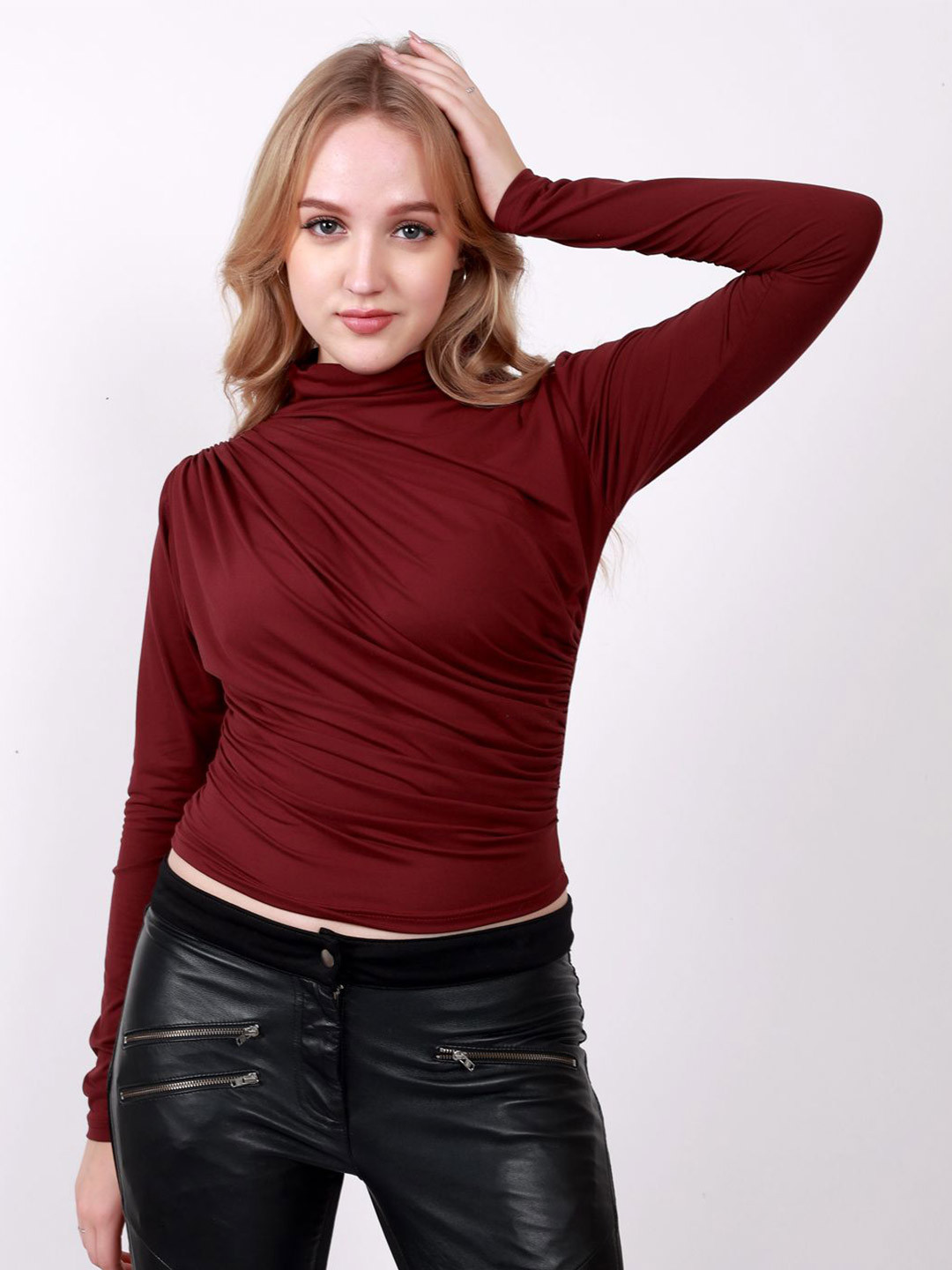 Buy SIGHTBOMB Women Solid High Neck Top - Tops for Women 32782709 | Myntra
