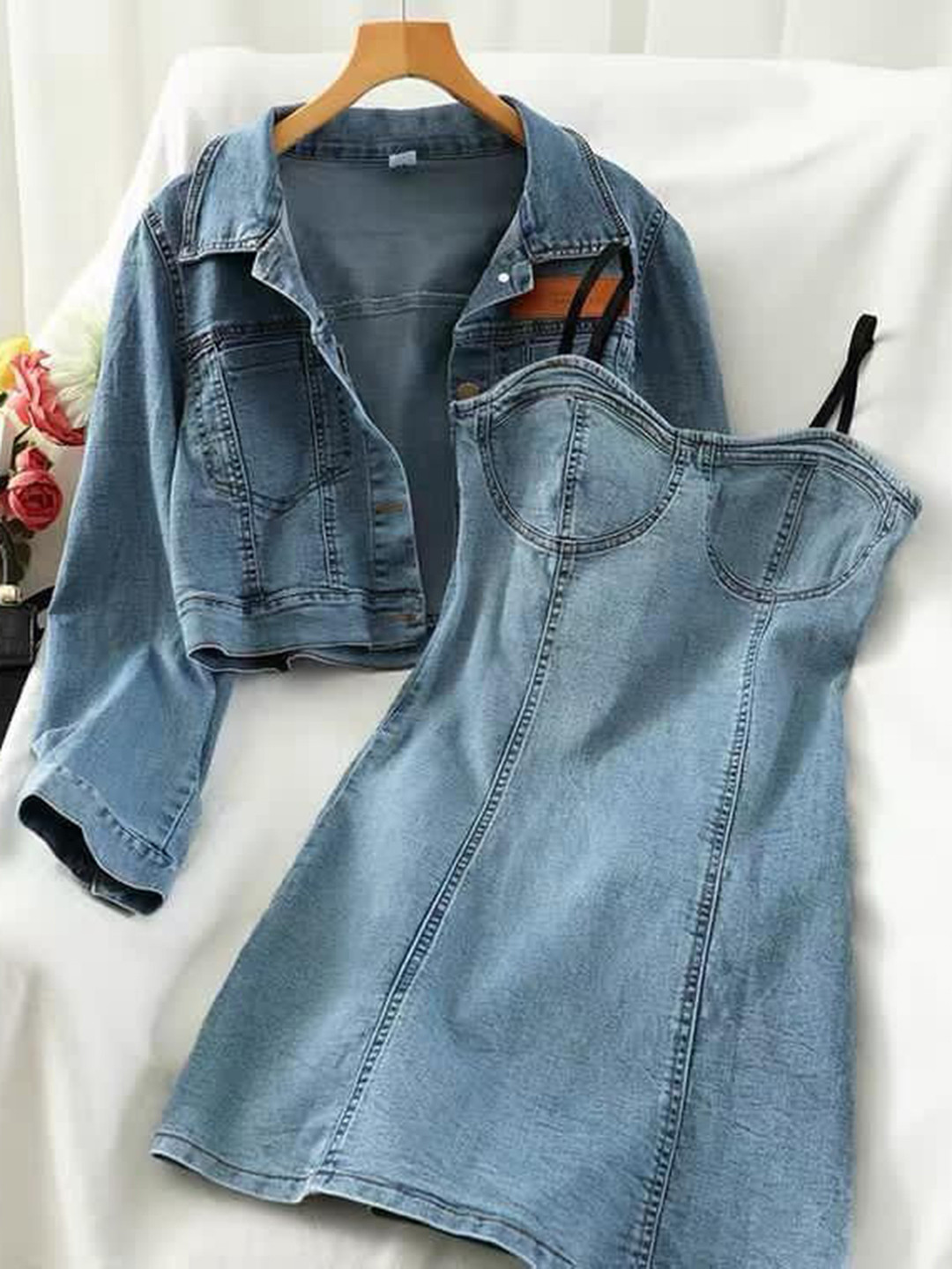 Buy Alamode By Akanksha Blue Labei Denim Set - Dresses for Women ...