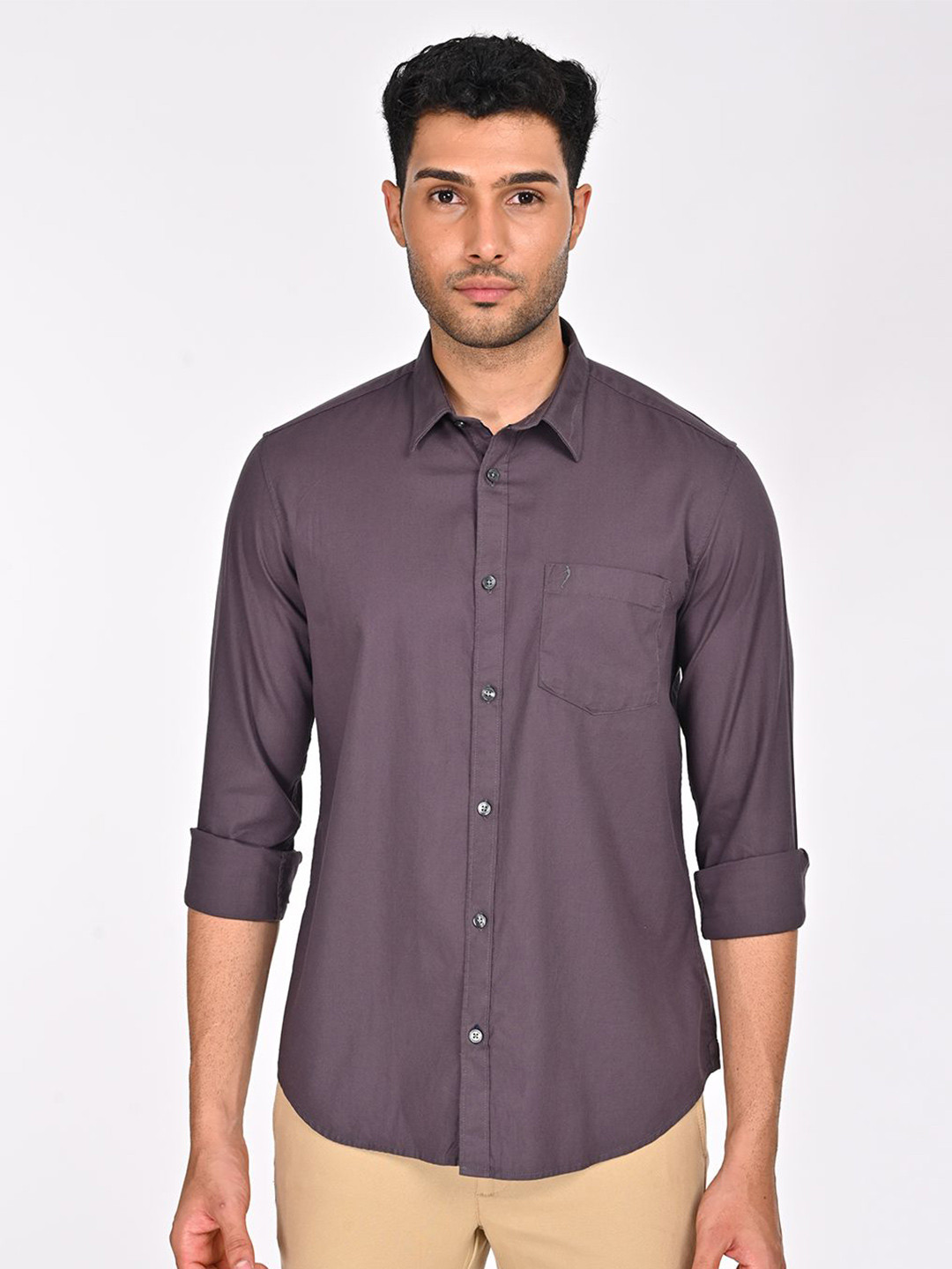 Buy Indian Terrain Men Classic Slim Fit Opaque Casual Shirt - Shirts ...