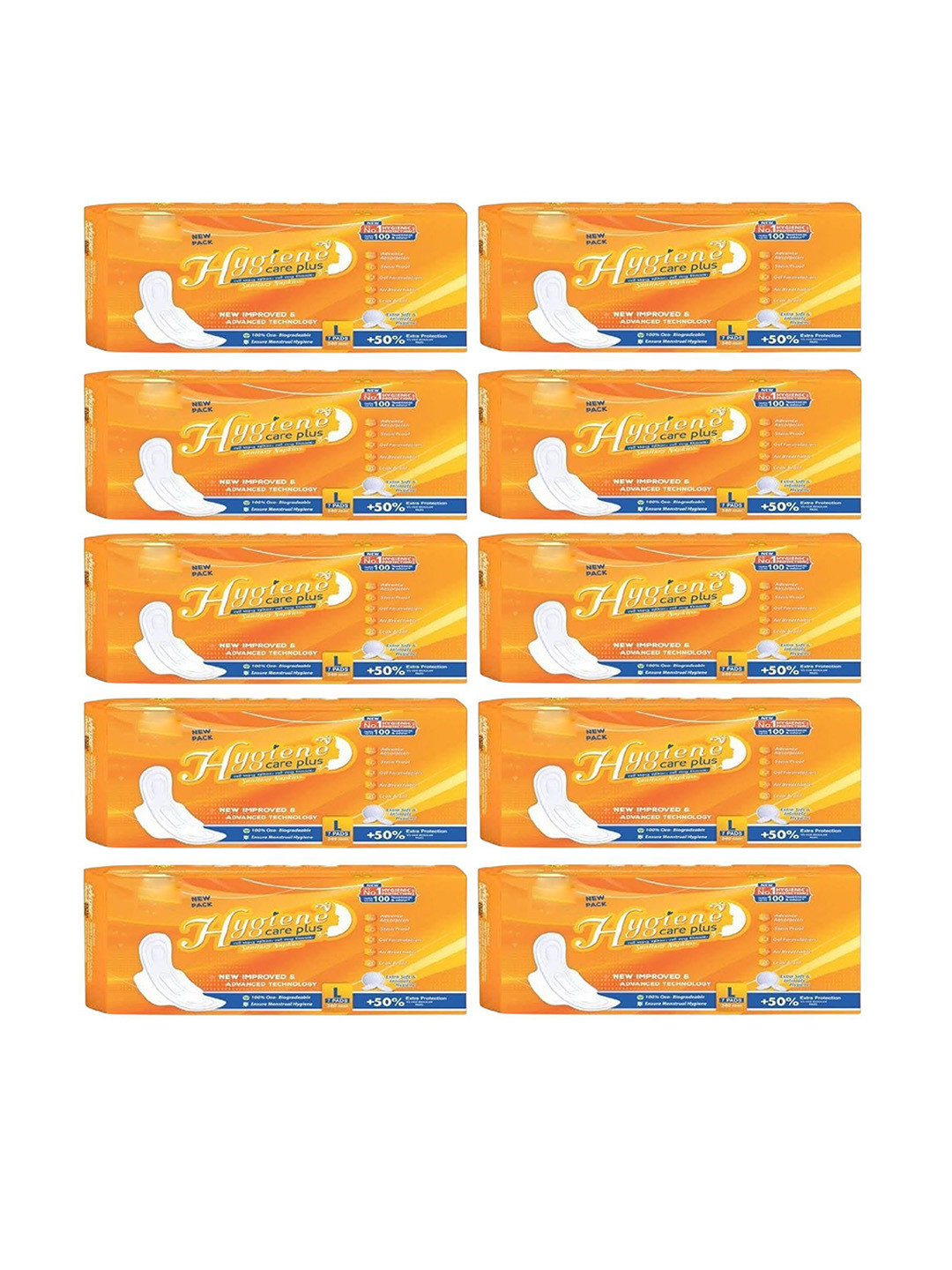 Buy Hygiene Care Plus Cottony Soft Leakproof Sanitary Napkins L 7 Pads ...
