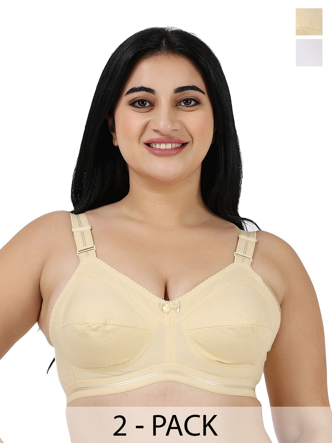 Buy LADYLAND Women Plus Size Pack Of 2 Full Coverage Non Wired And Non Padded Bra - Bra for ...