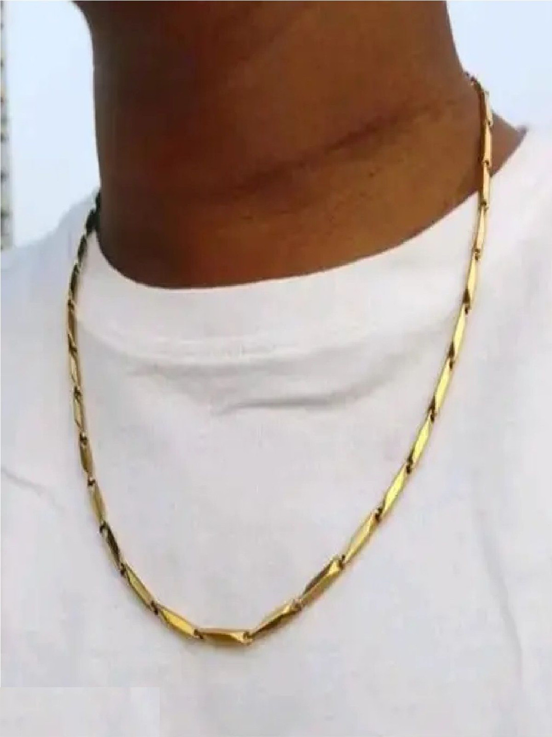 Buy Crazy Fashion Unisex Gold Plated Stainless Steel Rice Chain ...