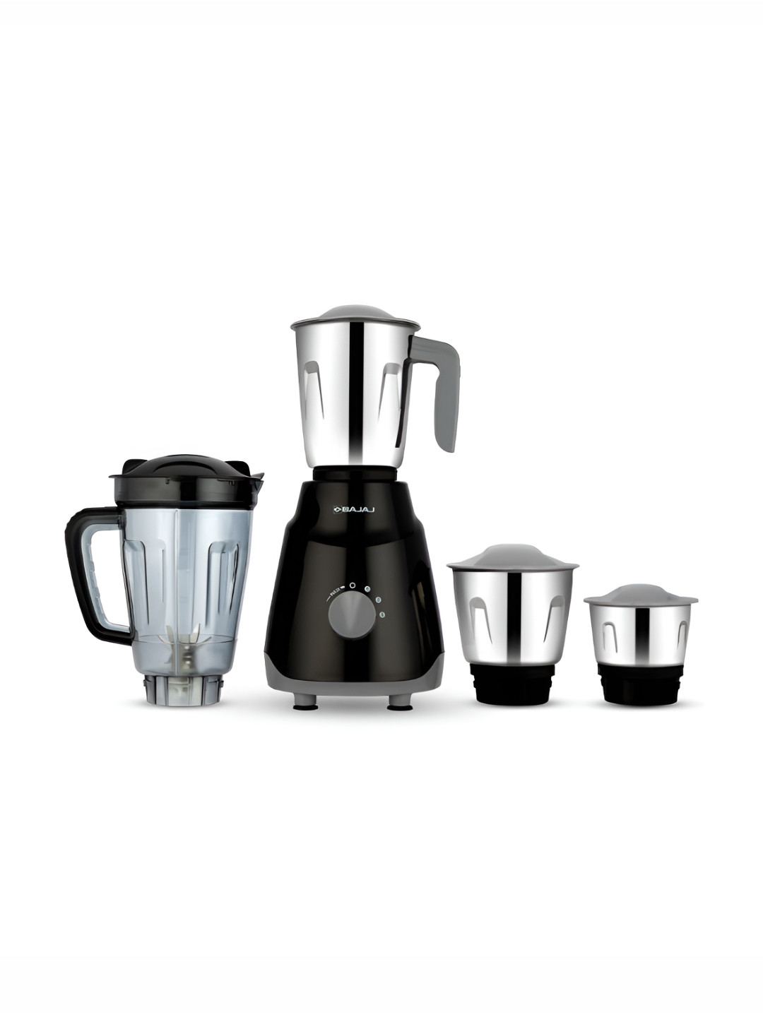 Buy Bajaj Rex Ninja Series Black & Grey 500W 4 Jar Mixer Grinder ...