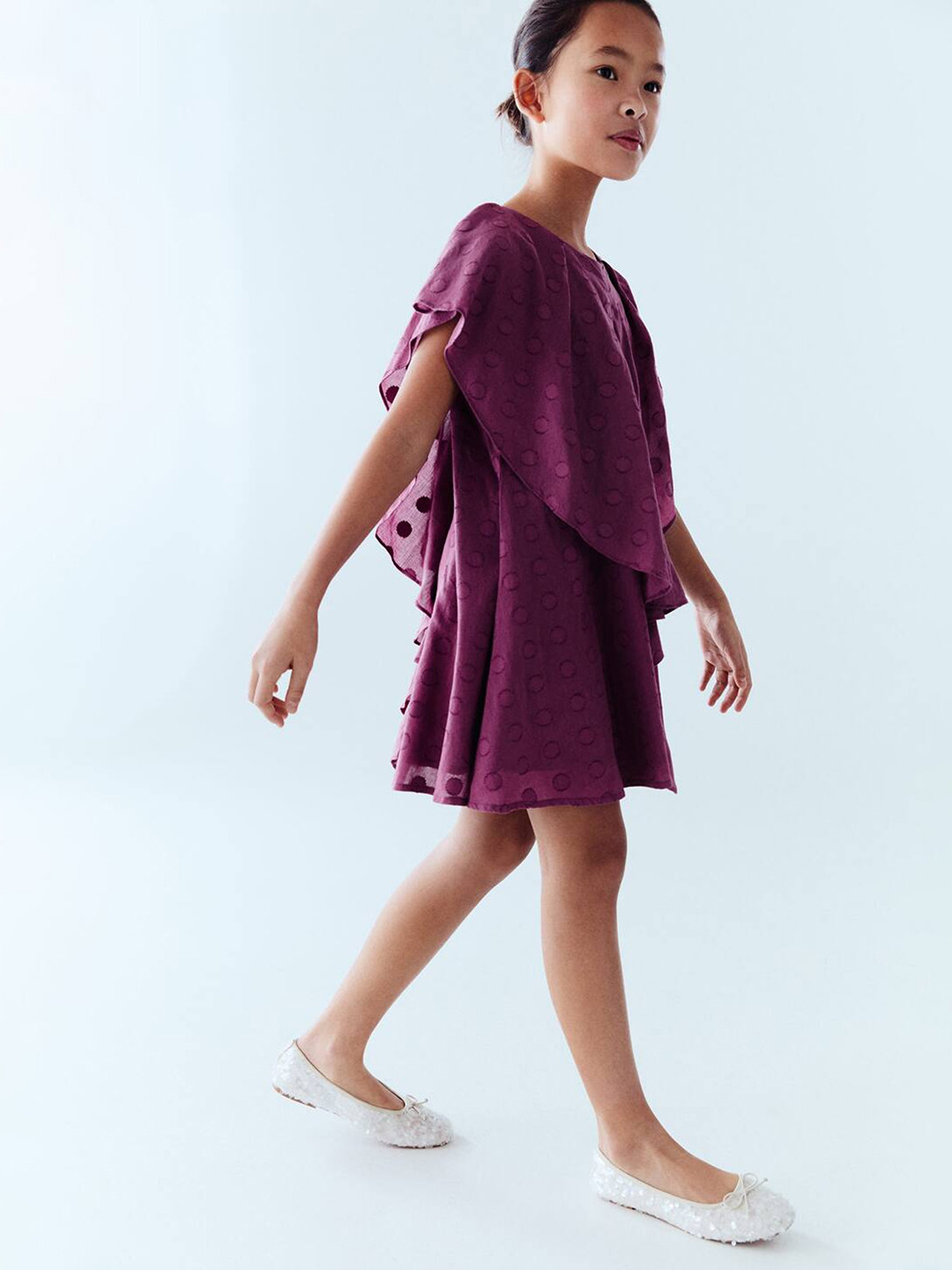 Buy Mango Kids Girls Ruffled Pure Cotton Mini Dress - Dresses for Girls ...