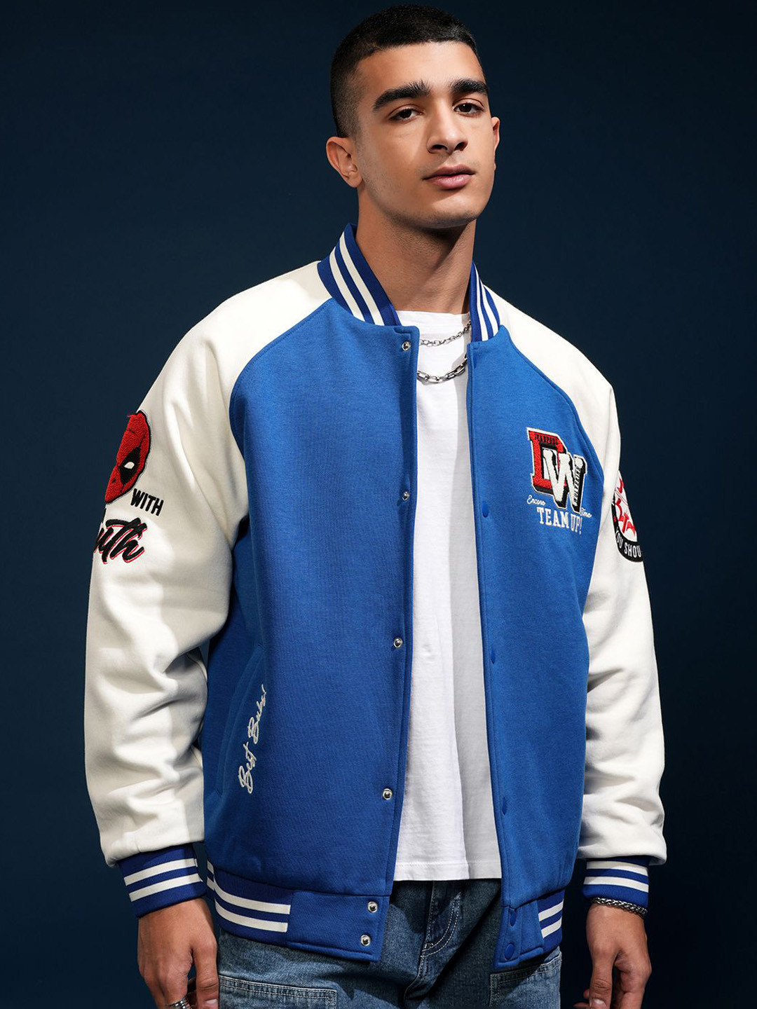 Buy HIGHLANDER Deadpool Marvel Men Oversized Varsity Jacket - Jackets ...