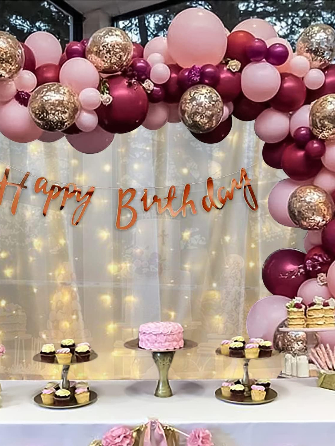 Buy Special You Burgundy And Pink Theme Birthday Decoration Kit ...